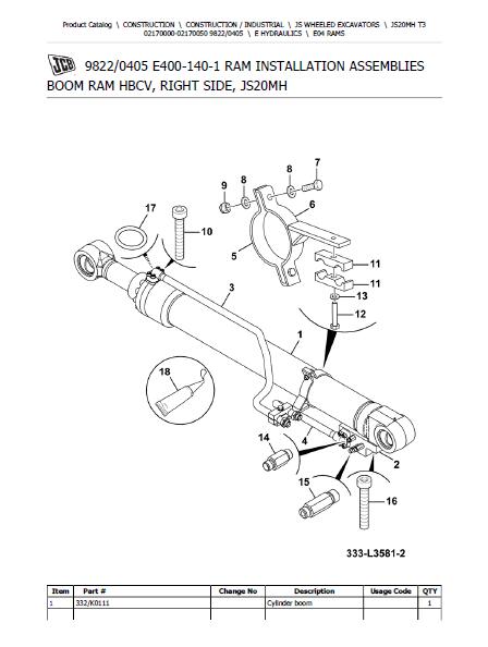 JCB JS20MH T3 Wheeled Excavator Parts Catalogue Manual (Serial Number: – FREESAMPLESERVICEMANUAL