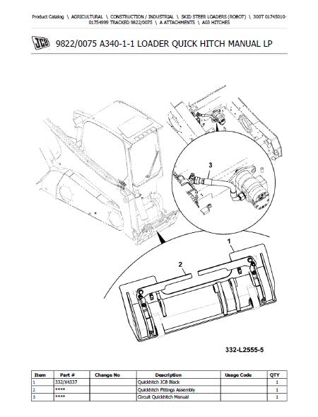JCB 300T TRACKED Robot Parts Catalogue Manual (Serial Number : 0174501 – FREESAMPLESERVICEMANUAL