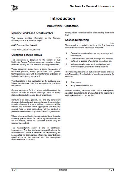 JCB 435S Wheeled Loading Shover Service Repair Manual (435S: From 2063 – FREESAMPLESERVICEMANUAL