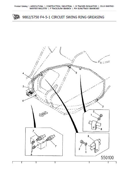 JCB JS110 TRACKED EXCAVATOR Parts Catalogue Manual (Serial Number: 006 ...