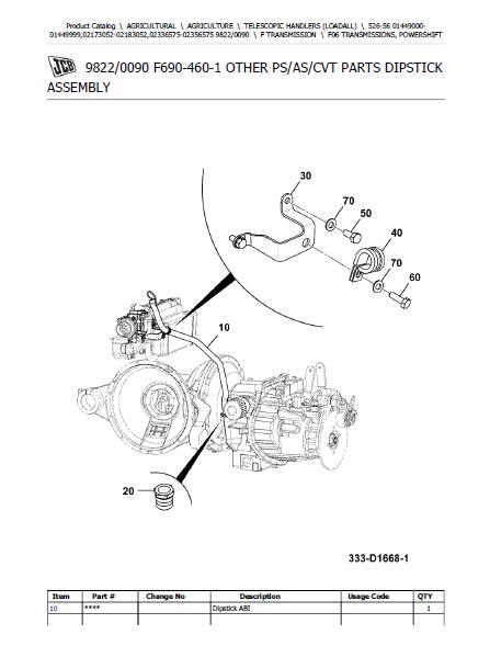 JCB 526-56 Telescopic Handlers (Loadall) Parts Catalogue Manual (Seria ...