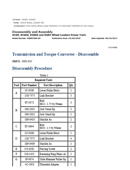Caterpillar Cat 924Hz Wheel Loader (Prefix PED) Service Repair Manual ...