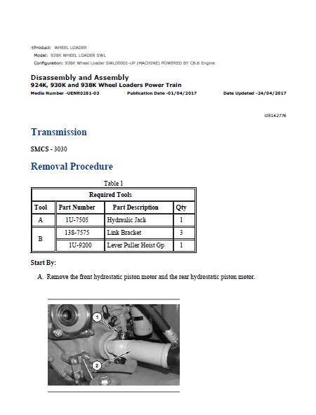 Caterpillar Cat 938K Wheel Loader (Prefix SWL) Service Repair Manual ...