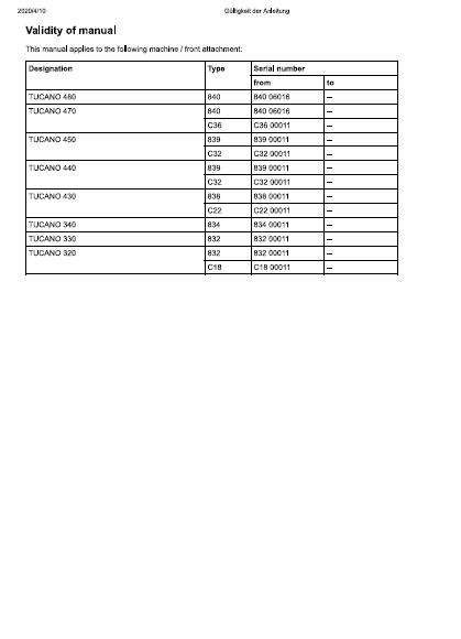 CLAAS TUCANO 480 Combine (Type 840) Service Repair Manual - Serial Num ...