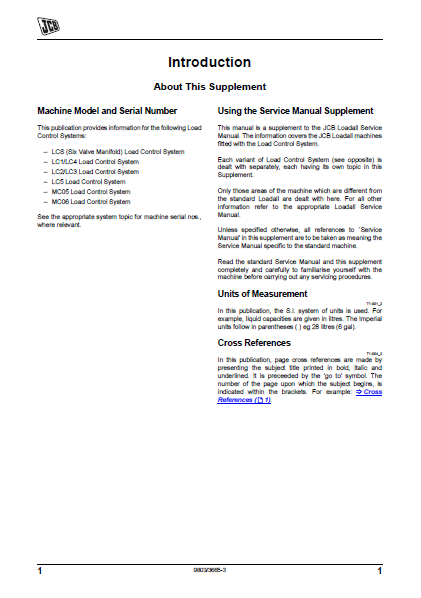 JCB 550-170 LOAD CONTROL (SUPPLEMENT) Service Repair Manual ...