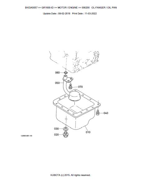 Kubota GR1600-ID Lawn Tractor Parts Catalogue Manual (Publishing ID: B ...