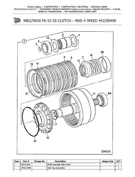 JCB 3CX 4WSSMPC Precision Control (Servo) BACKOHE LOADER Parts Catalog ...