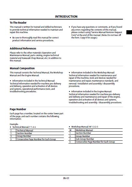 Kawasaki 80Z7 WHEEL LOADER Service Repair Manual (Serial No. 80C6-3001 ...