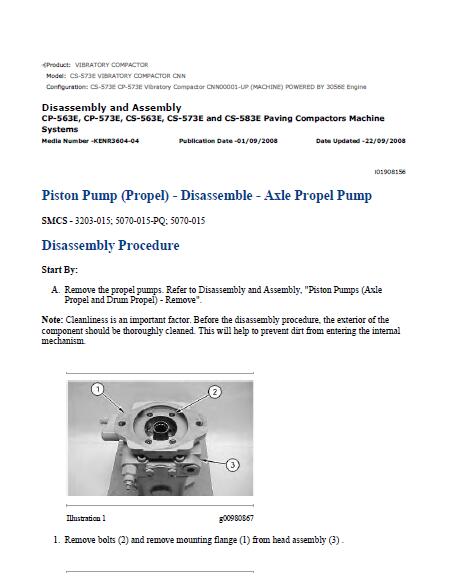 Caterpillar Cat CS-573E Vibratory Compactor (Prefix CNN) Service Repai ...