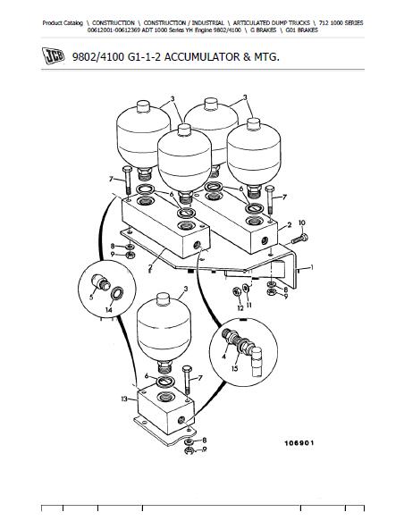 JCB 712 ADT (1000 Series YH Engine) ARTICULATED DUMP TRUCK Parts Catal ...