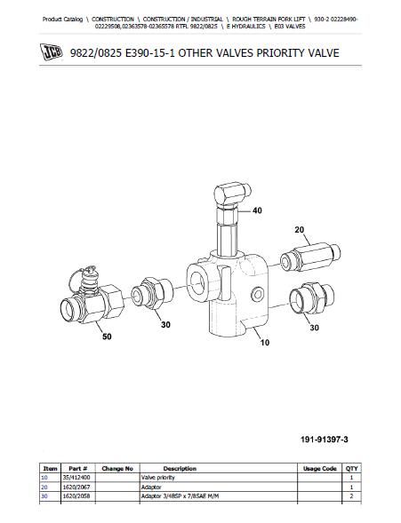 JCB 930-2 Rough Terrain Forklift Parts Catalogue Manual (Serial Number ...