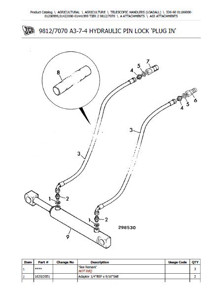 JCB 536-60 TIER 2 Telescopic Handlers (Loadall) Parts Catalogue Manual ...