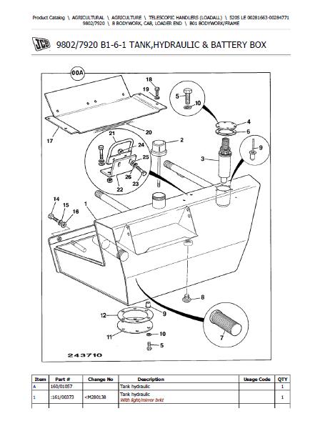 JCB 520S LE Telescopic Handlers (Loadall) Parts Catalogue Manual (Seri ...