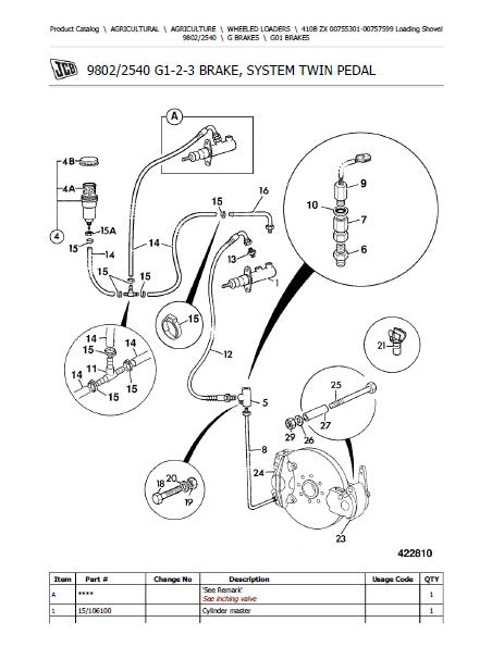 JCB 410B ZX Loading Shovel Parts Catalogue Manual (Serial Number: 0075 ...