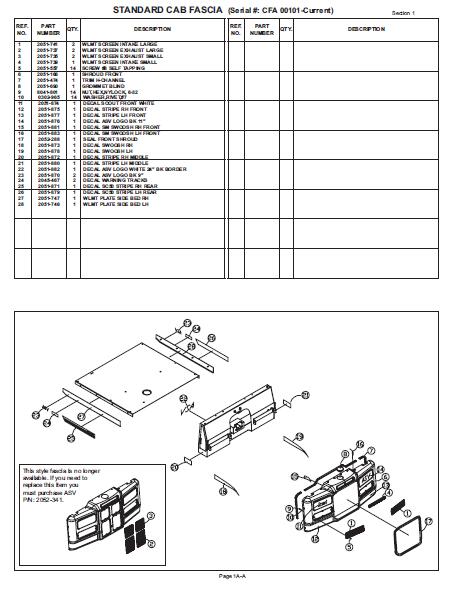 ASV SC-50 Scout Tracked Utility Vehicle Parts Catalogue Manual ...