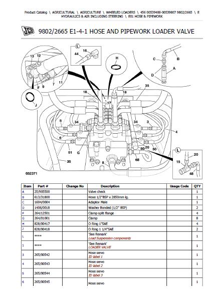JCB 456 Wheeled Loader Parts Catalogue Manual (Serial Number: 00539400 ...