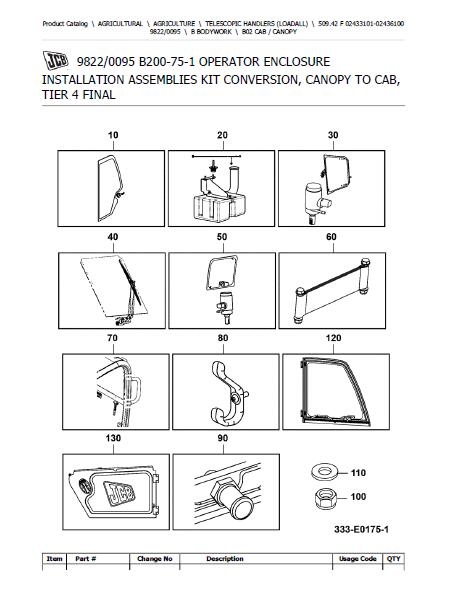 JCB 509.42 F Telescopic Handlers (Loadall) Parts Catalogue Manual (Ser ...