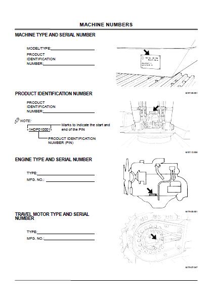 HITACHI ZAXIS 230, 230LC, 240H, 240LCH EXCAVATOR Operator manual SN:01 ...