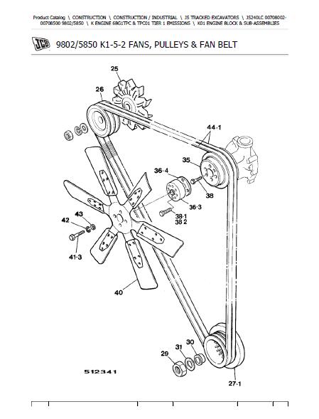 JCB JS240LC TRACKED EXCAVATOR Parts Catalogue Manual (Serial Number: 0 ...