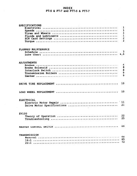 Clark PT7 Service Repair Manual – FREESAMPLESERVICEMANUAL