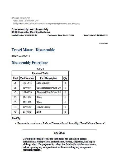 Caterpillar Cat 390D L Excavator (Prefix WBT) Service Repair Manual (W ...