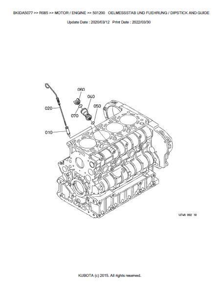Kubota R085 Wheel Loader Parts Catalogue Manual (Publishing ID: BKIDA5 – FREESAMPLESERVICEMANUAL