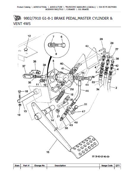 JCB 526-55 FS Telescopic Handlers (Loadall) Parts Catalogue Manual (Se ...