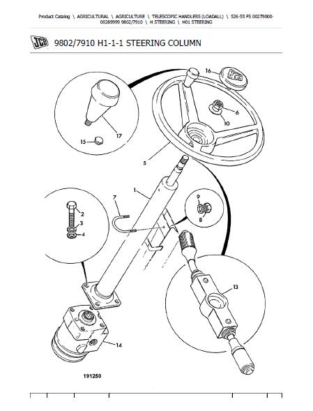 JCB 526-55 FS Telescopic Handlers (Loadall) Parts Catalogue Manual (Se ...