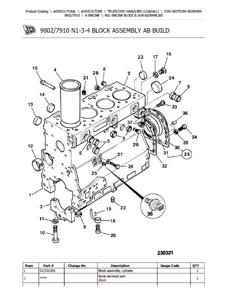 JCB 526S Telescopic Handlers (Loadall) Parts Catalogue Manual (Serial ...
