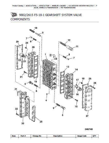 JCB 416 Wheeled Loader Parts Catalogue Manual (Serial Number: 00530350 ...