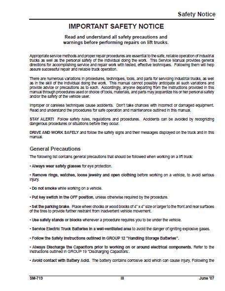 Clark EWP45 Forklift Service Repair Manual – FREESAMPLESERVICEMANUAL