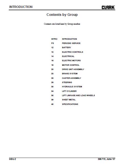 Clark EWP45 Forklift Service Repair Manual – FREESAMPLESERVICEMANUAL