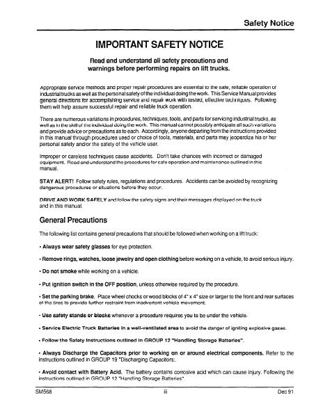 Clark HWD 36 Forklift Service Repair Manual – FREESAMPLESERVICEMANUAL