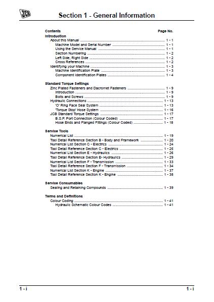 JCB 414S Wheeled Loading Shovel Service Repair Manual SN: 1242500 to 1 ...