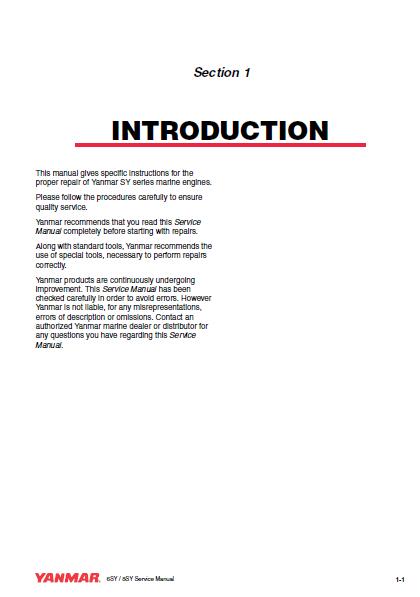 Yanmar 8SY-STP Marine Engine Service Repair Manual ...