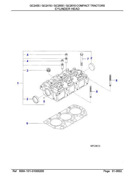 Massey Ferguson GC2610 COMPACT TRACTORS Parts Catalogue Manual ...