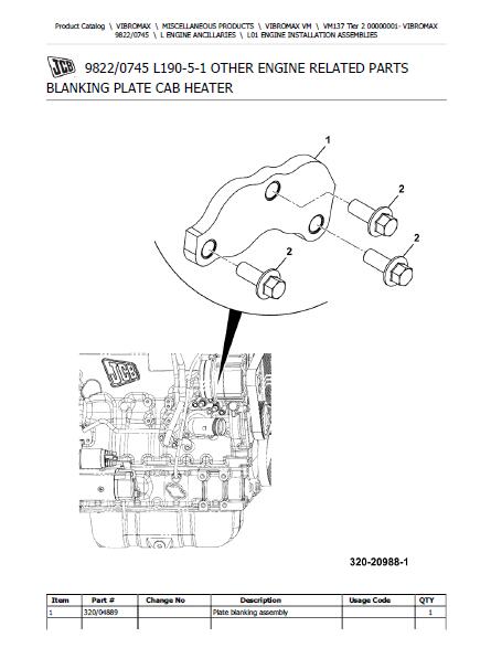 JCB VM137 Tier 2 VIBROMAX Parts Catalogue Manual (Serial Number: 00000 ...