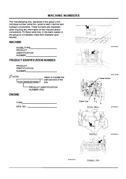 HITACHI ZAXIS 270LC EXCAVATOR Operator manual SN:020035 and up ...