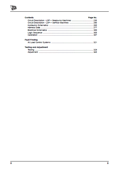 JCB 550-80 LOAD CONTROL (SUPPLEMENT) Service Repair Manual ...