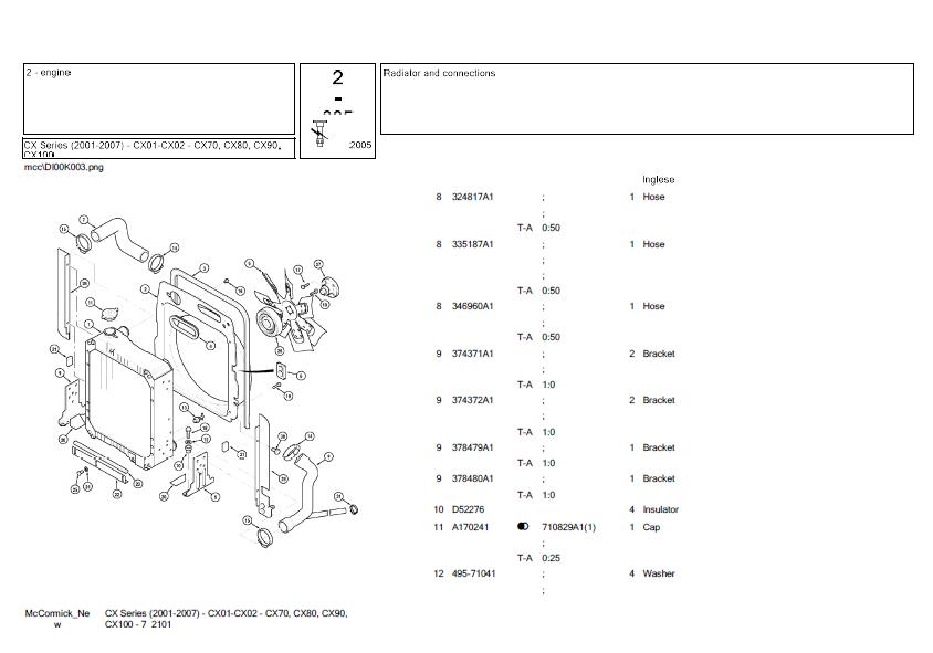 McCormick CX Series (2001-2007) - CX01-CX02 - CX80 Tractor Service Rep ...