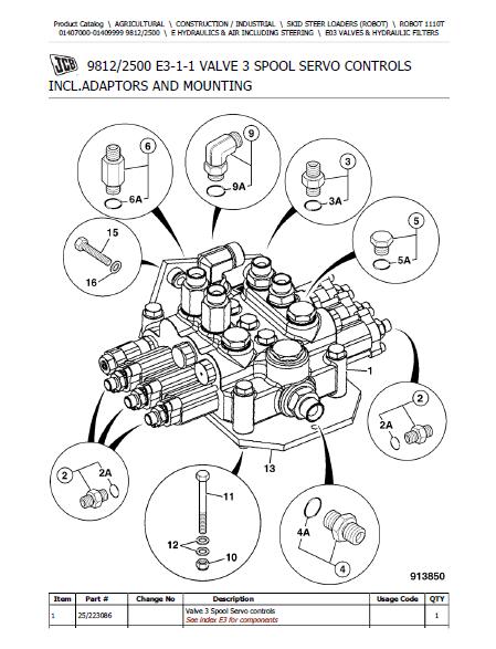JCB 1110T Robot Parts Catalogue Manual (Serial Number : 01407000-01409 ...