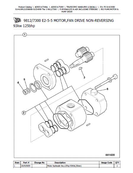 JCB 531-70 Tier 3 Telescopic Handlers (Loadall) Parts Catalogue Manual ...