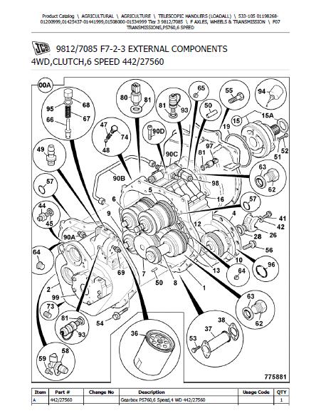 JCB 533-105 Tier 3 Telescopic Handlers (Loadall) Parts Catalogue Manua ...