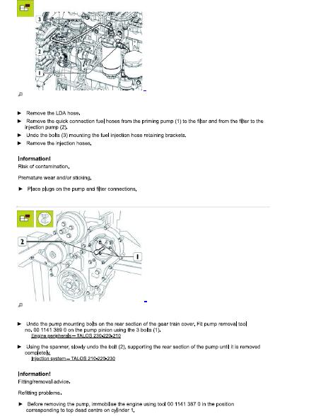 CLAAS TALOS 240 (Type A39) Tractor Service Repair Manual Serial No. 22 ...