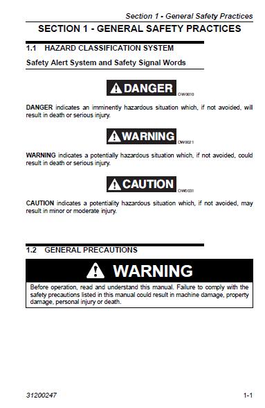 Caterpillar Cat TL642 Telehandler Operation and Maintenance manual (SN ...