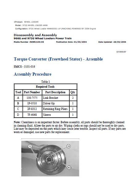Caterpillar Cat 972G Wheel Loader (Prefix 4WW) Service Repair Manual ...
