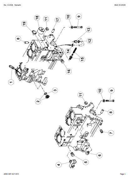 CLAAS ARES 697-617 ATZ TRACTOR Parts Catalogue Manual (SN: A0300100-A0 ...