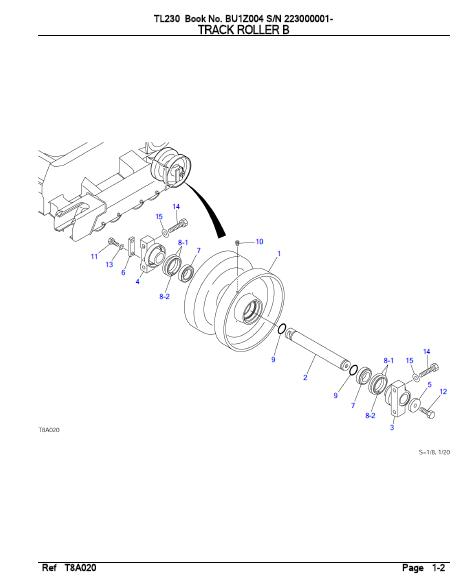 Takeuchi TL230 Crawler Loader Parts Catalogue Manual (SN: 223000001 an ...
