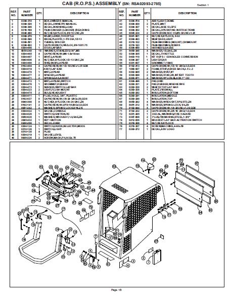 ASV Posi-Track RC 30 Track Loader Parts Catalogue Manual ...
