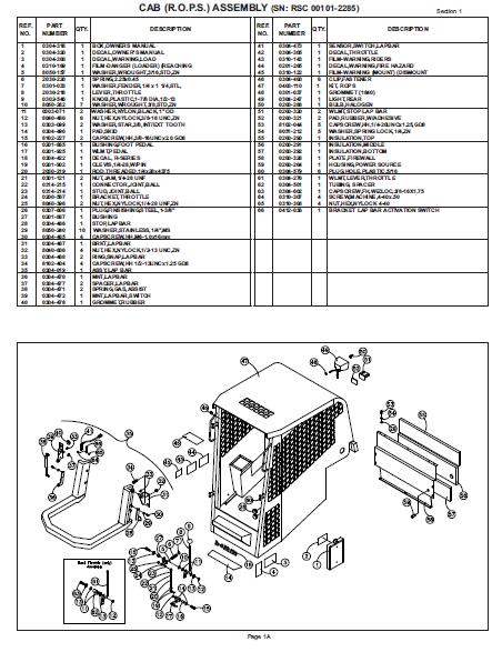 ASV Posi-Track RC-50 Track Loader Master Parts Catalogue Manual ...